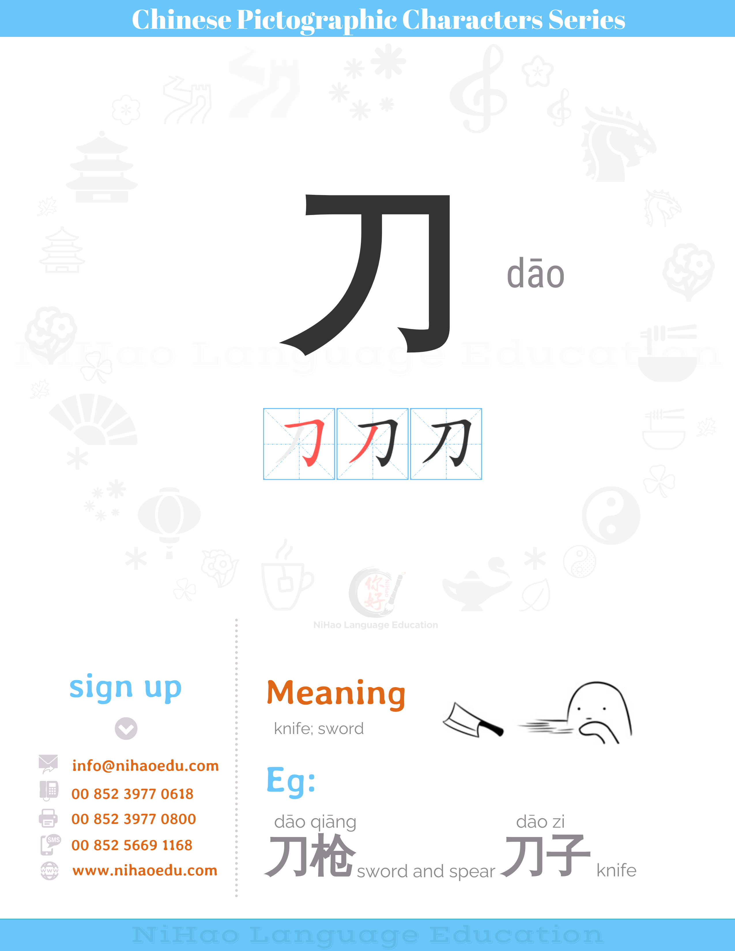 Chinese Radicles Series刀dāo | NIHAO LANGUAGE EDUCATION